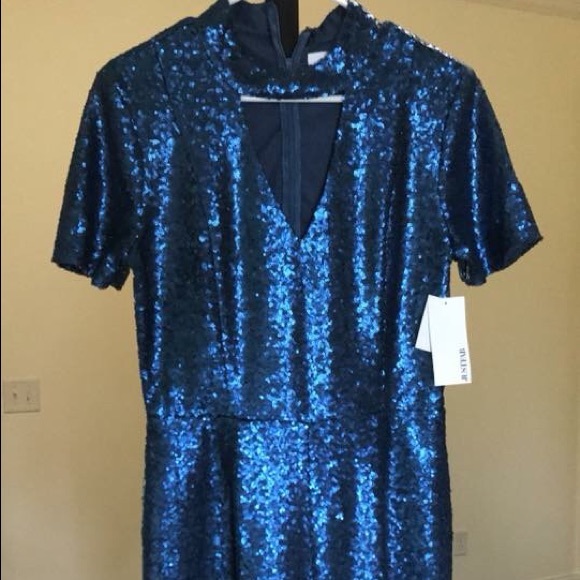 JustFab | Other | Sequen Blue Romper | Poshmark